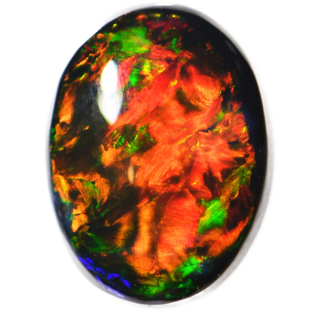Neon Fire Red Black Opal 0.71 ct - Opal Galaxy