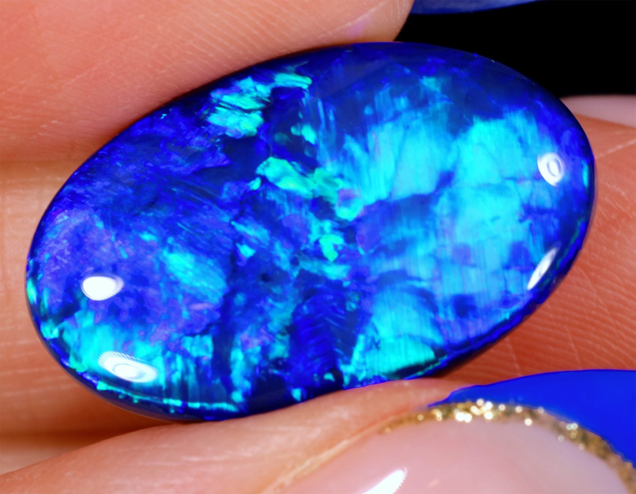 0.98ct Natural Black Opal – Oval Blue Green | Opal Galaxy